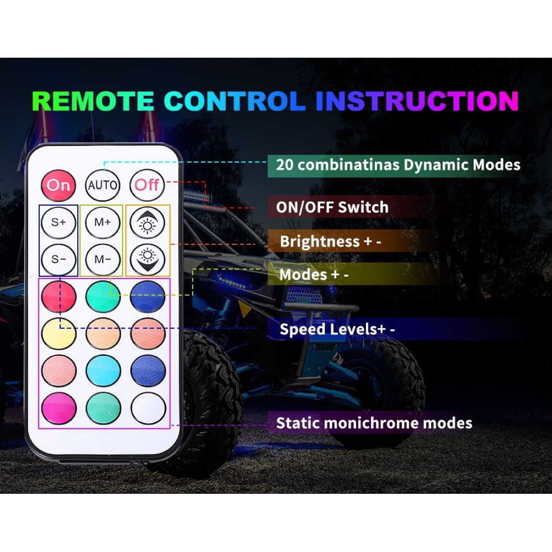 Chicote / Bandeira Luzes Led Espiral Fat