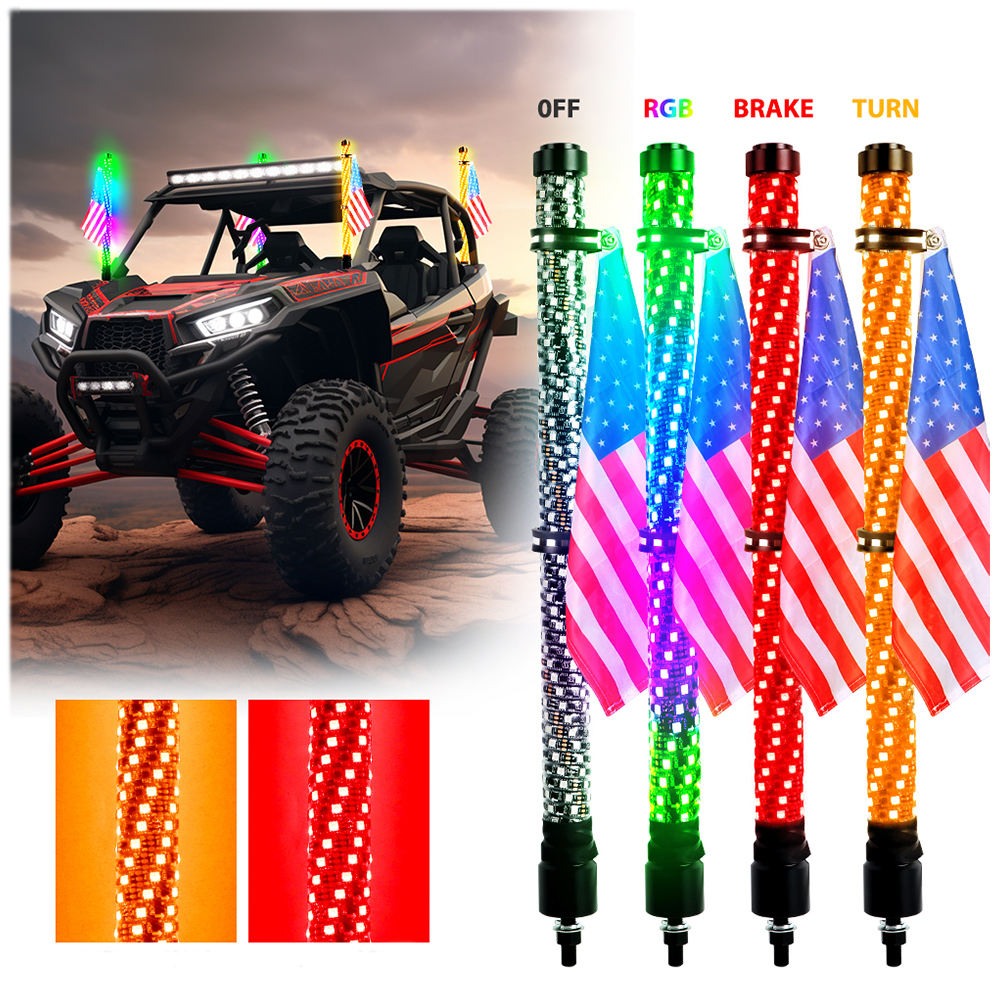 Chicote / Bandeira Luzes Led Espiral Fat