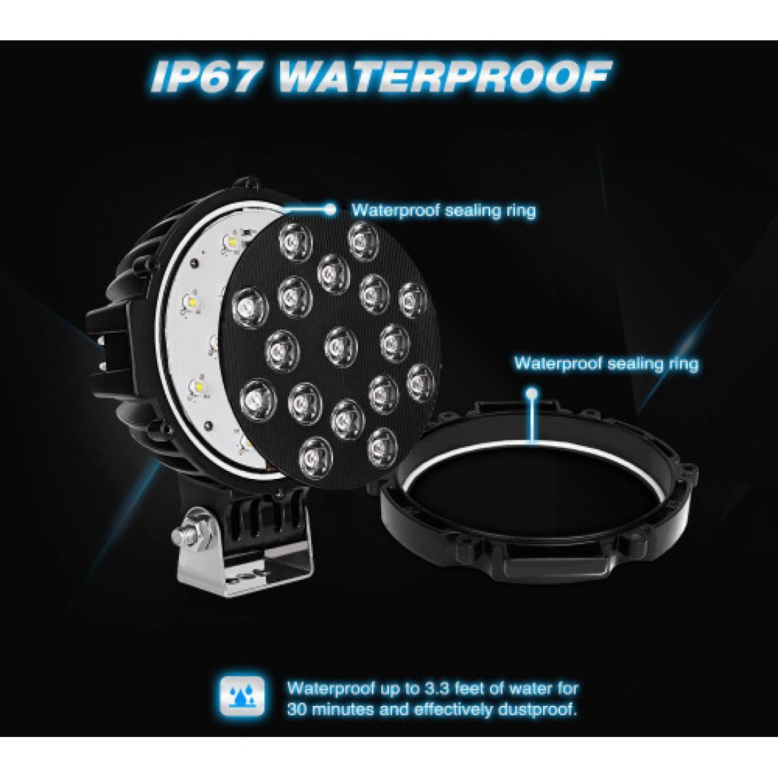 Barra Leds Redonda Off Road 51W