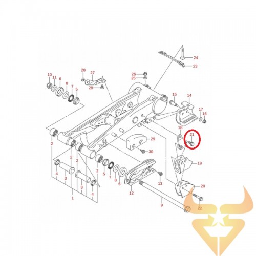 Parafuso Para Suporte Guia De Corrente Original 01550-0820A Suzuki Ltr 450
