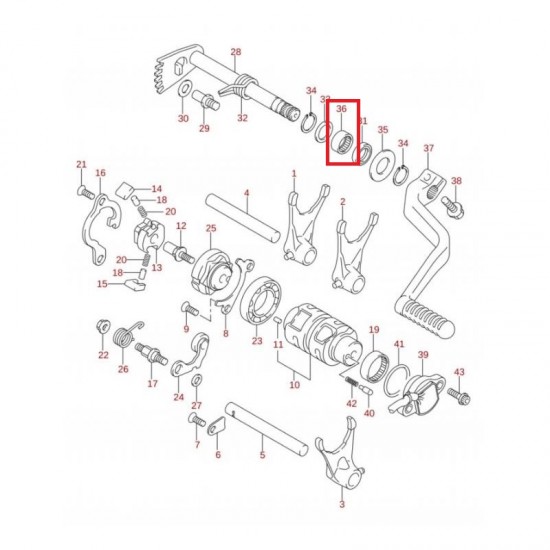 Rolamento De Agulhas Para Caixa Velocidades 09263-14027 Suzuki Ltr 450