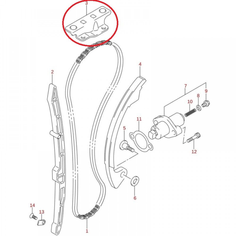 Guia Corrente Distribuição 12782-29F00 Suzuki Ltz 400